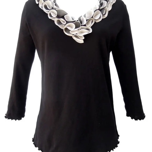 Tops | Nature Art By Lynn Yang Black Top | Poshmark